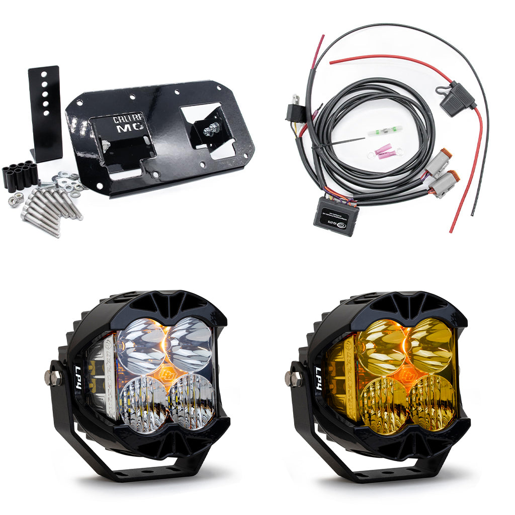 A10 Moto 08-17 Dyna Fat Bob DUAL LP4 Lighting Combo Kit For Memphis Sh